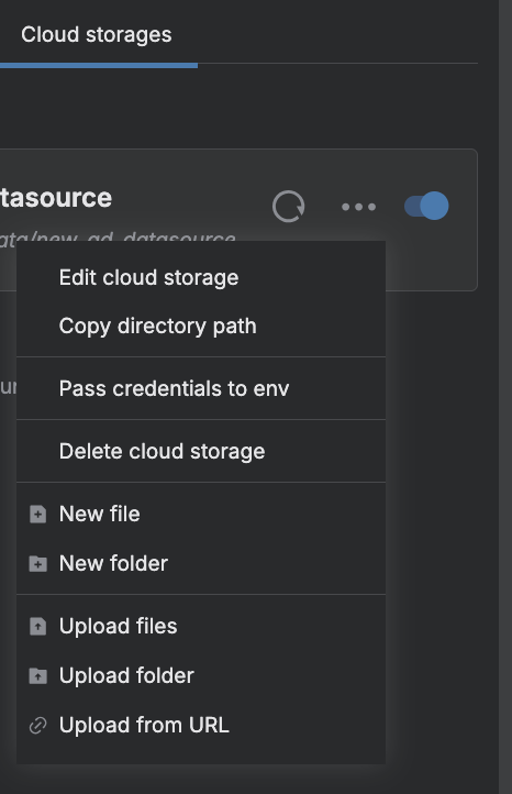 Manage files attached to a notebook | Datalore Documentation