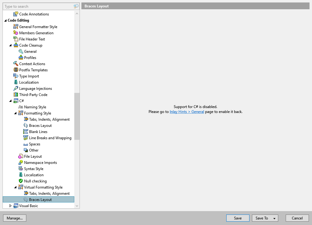 Braces Layout Resharper Documentation