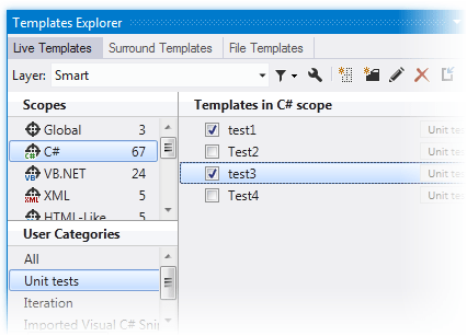 Template scopes | ReSharper Documentation