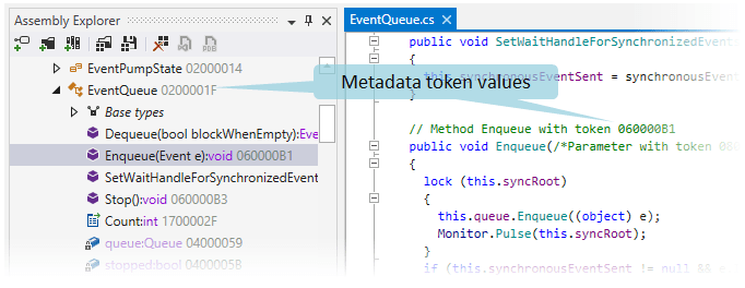 View metadata tokens | dotPeek Documentation