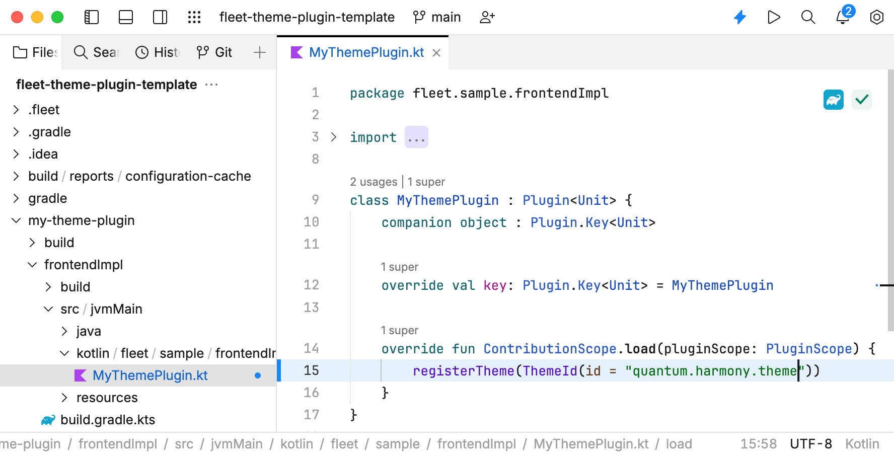 Quick start guide: building a theme plugin in Fleet | JetBrains Fleet Documentation