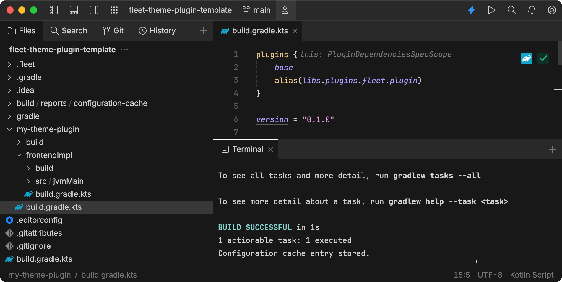 Quick start guide: building a theme plugin in Fleet | JetBrains Fleet Documentation
