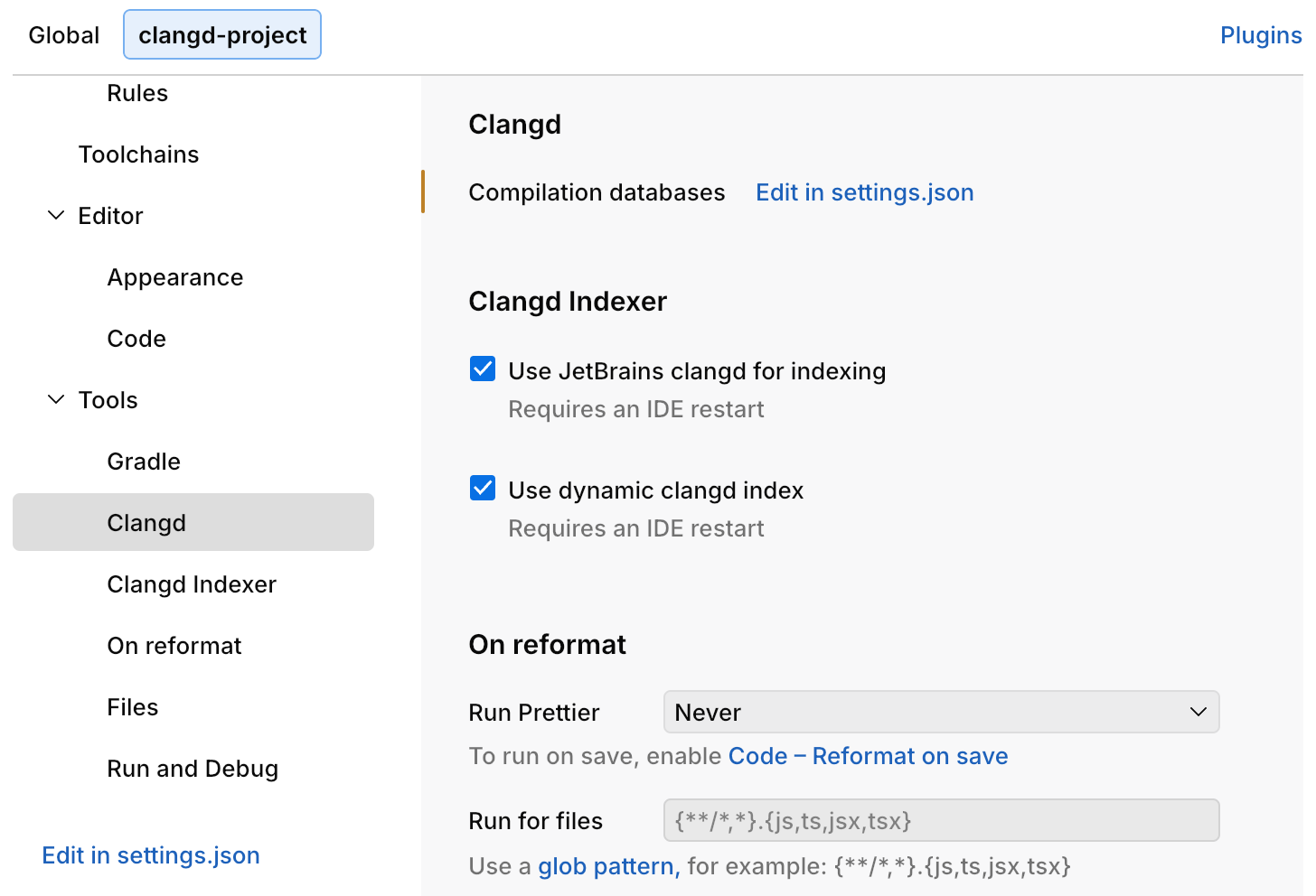 Configuring the clangd engine | JetBrains Fleet Documentation