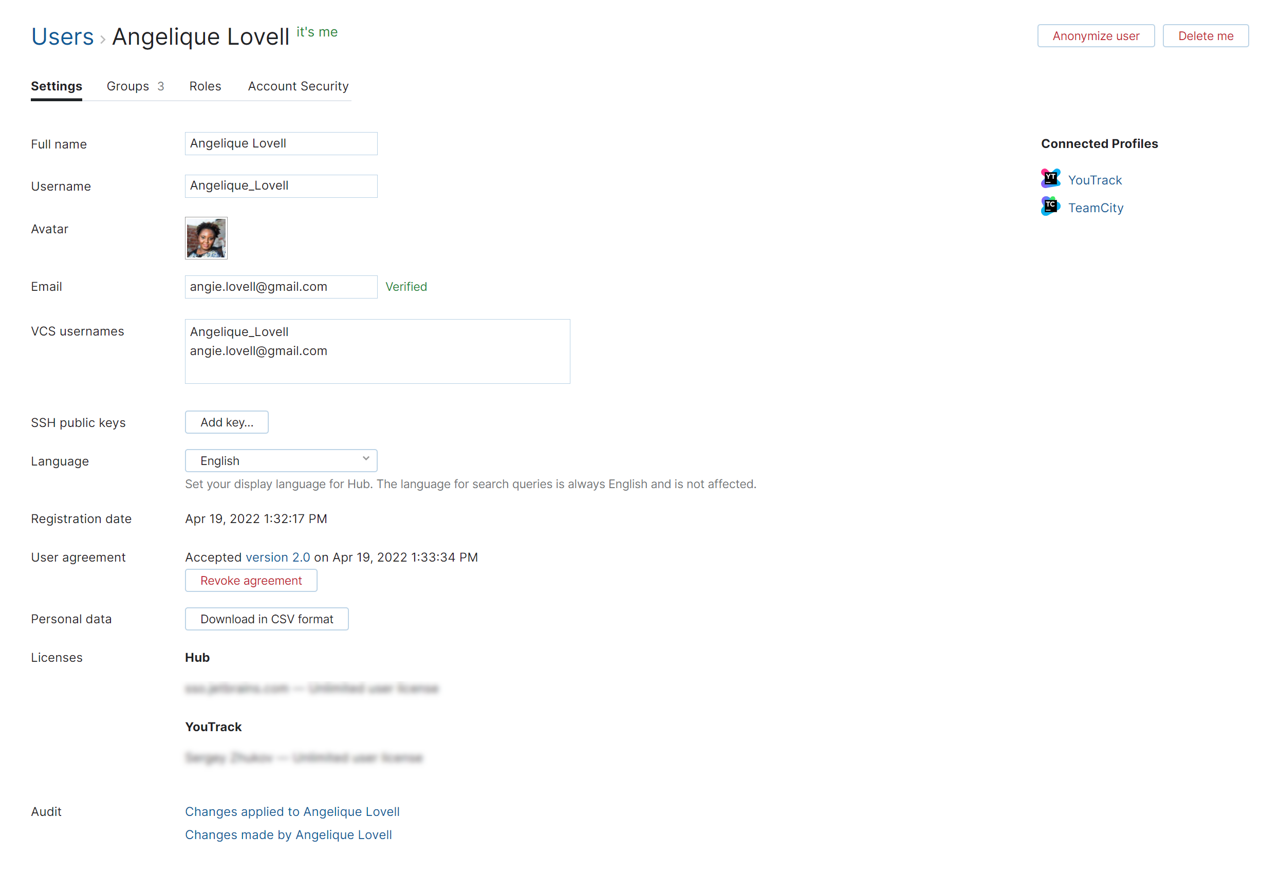 Managing Your Profile | Hub Documentation