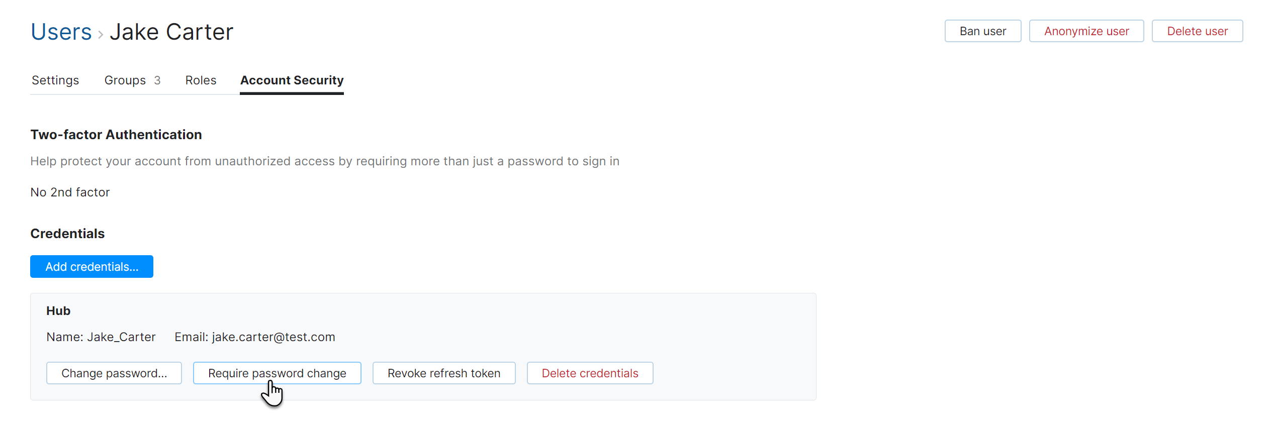 Request Password Changes | Hub Documentation