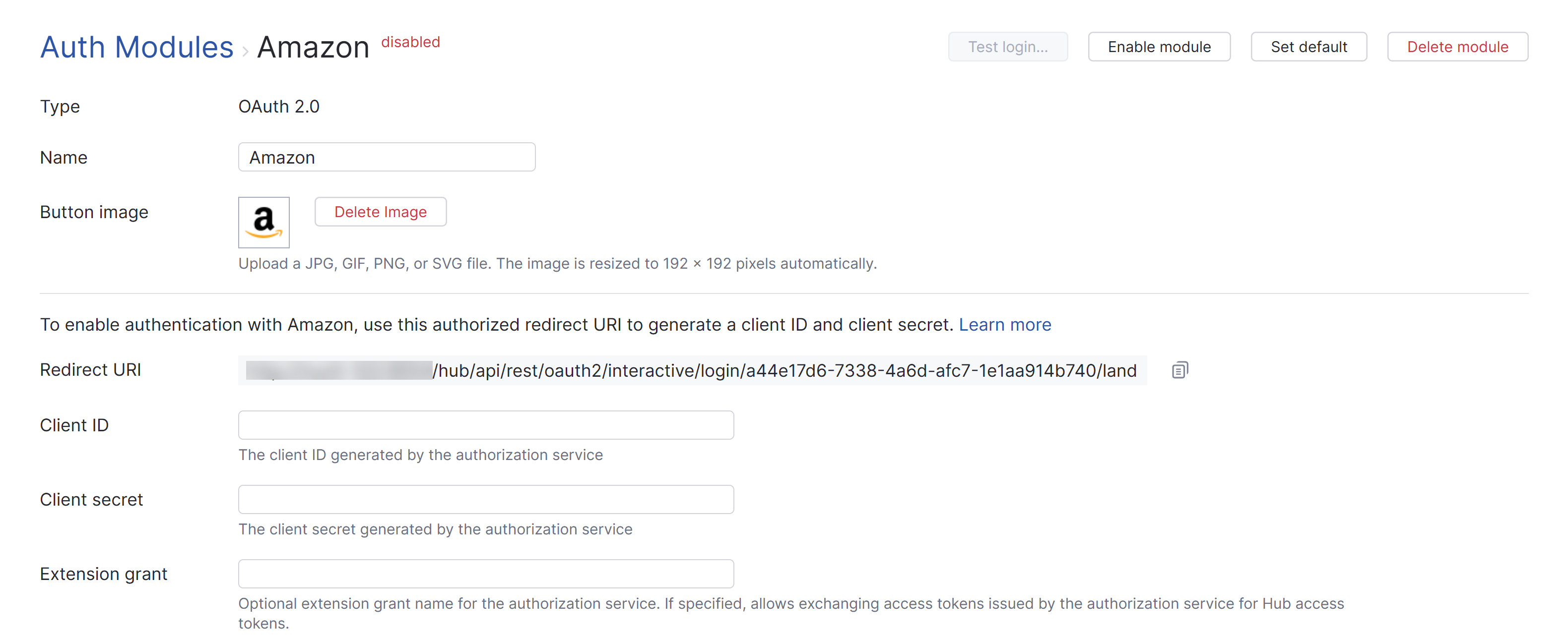 Amazon Auth Module | Hub Documentation