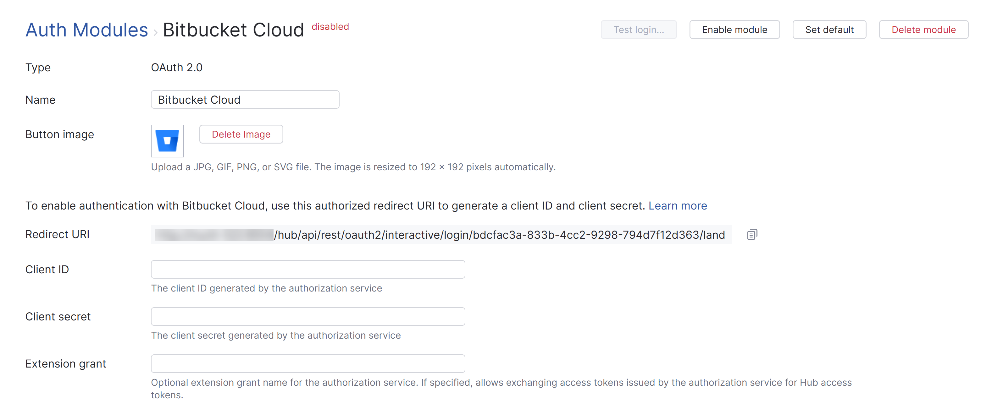 Bitbucket Cloud Auth Module | Hub Documentation