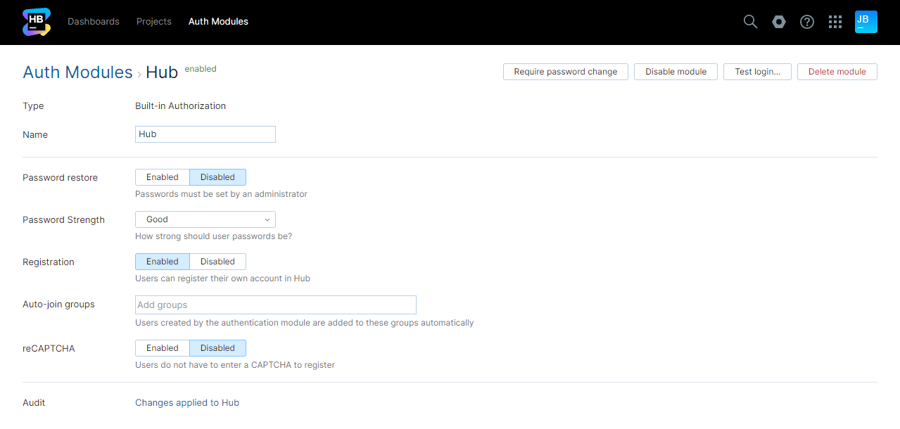 Set a Password Policy | Hub Documentation