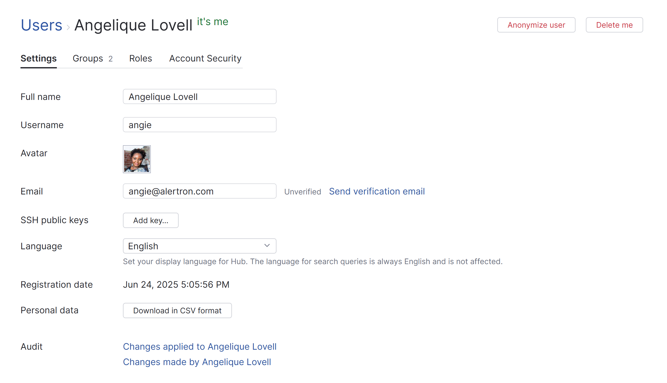 Managing Your Profile | Hub Documentation