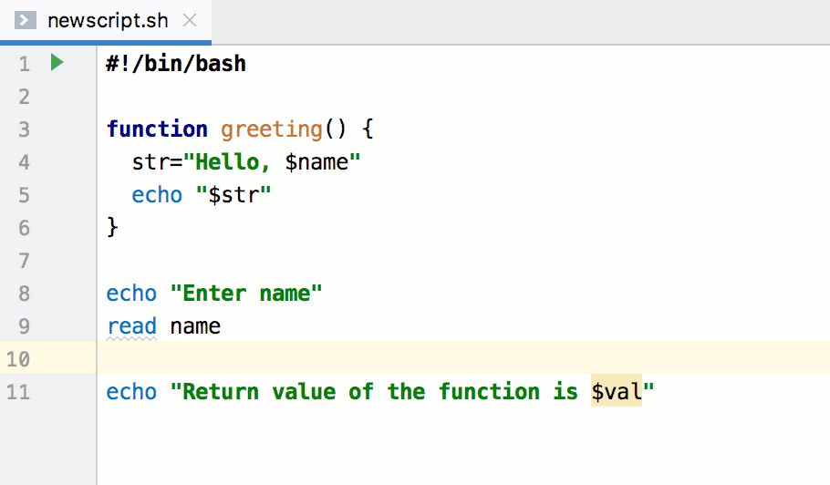 Shell Script | DataGrip Documentation