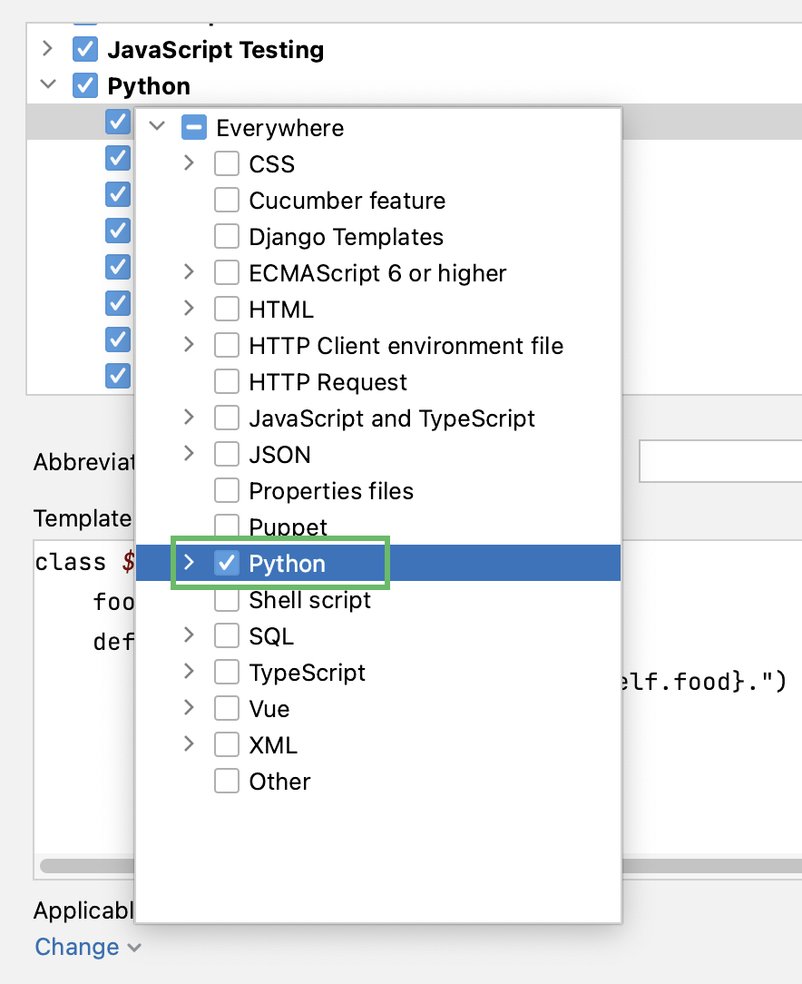 Live template variables | PyCharm Documentation
