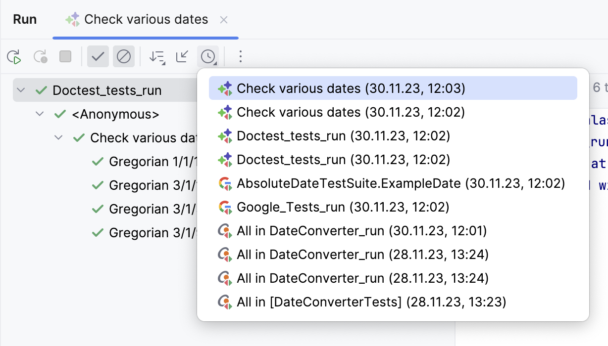 Explore test results | CLion Documentation