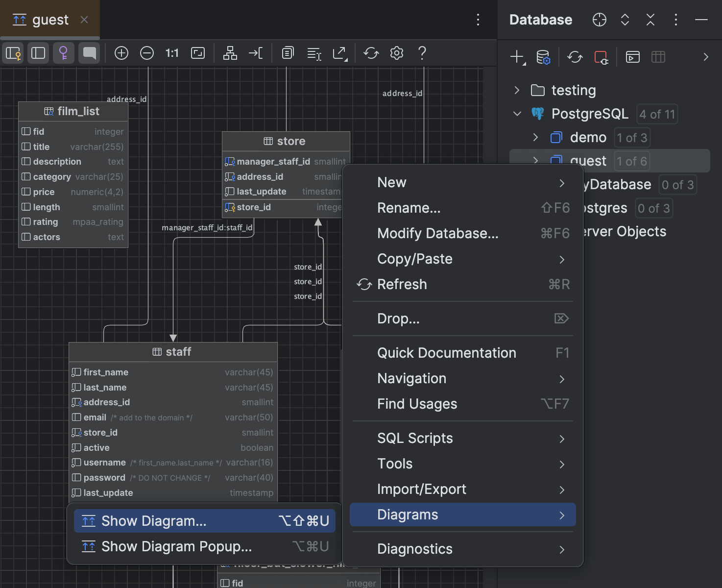 Databases Intellij Idea Documentation 1402