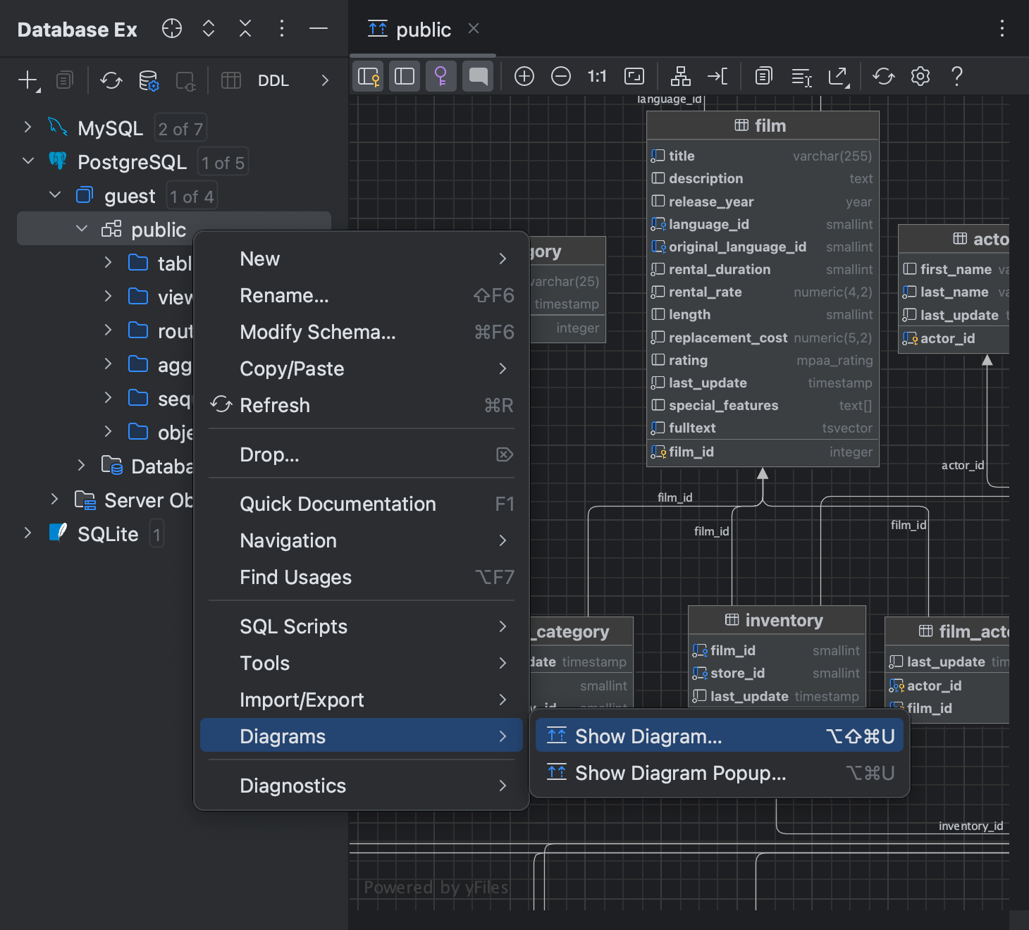 Database diagrams | DataGrip Documentation