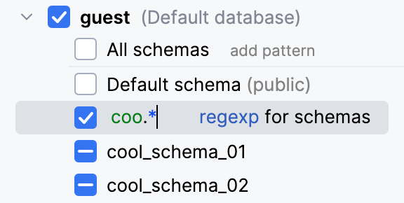 Schemas | DataGrip Documentation