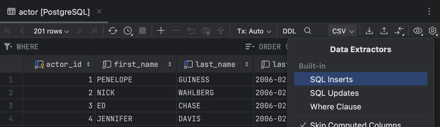 Data editor and viewer | IntelliJ IDEA Documentation