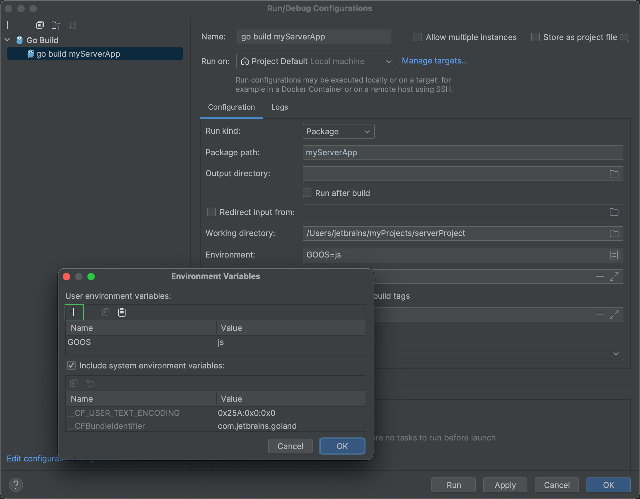 Run/debug configurations | GoLand Documentation