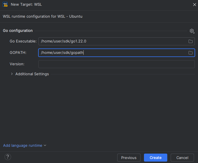 WSL | GoLand Documentation