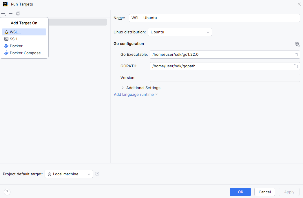 WSL | GoLand Documentation
