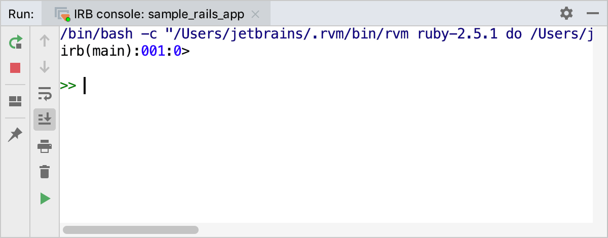 IRB/Pry console | RubyMine Documentation