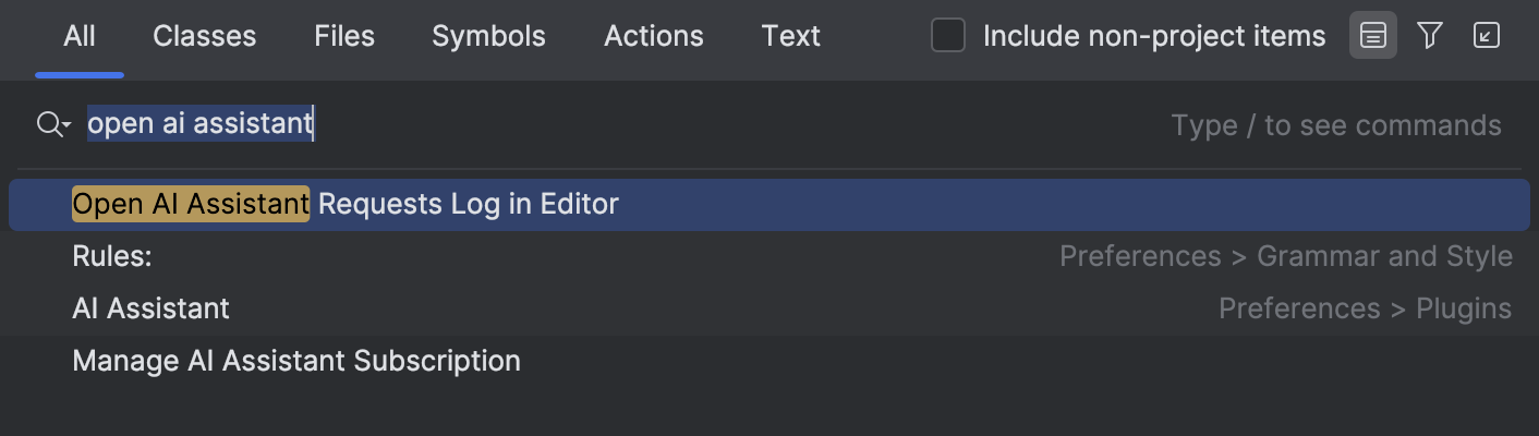 AI Assistant | PyCharm Documentation
