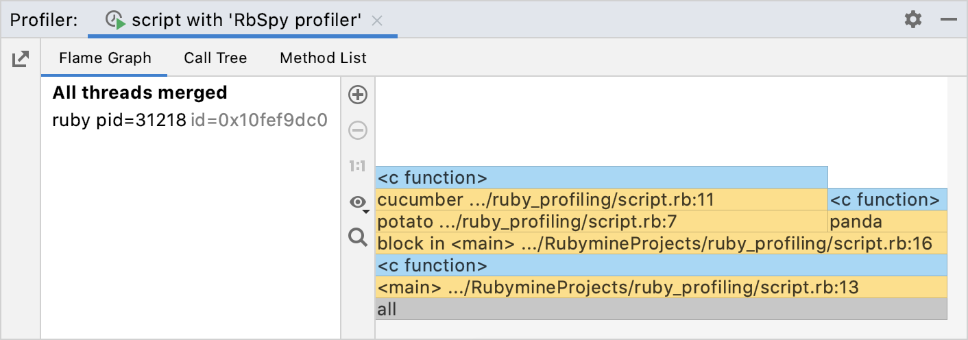 Profile applications | RubyMine Documentation