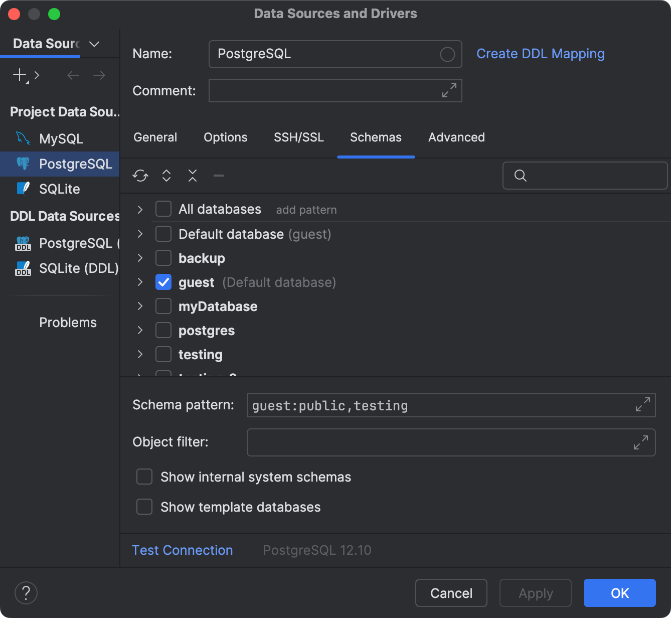 Data Sources and Drivers dialog | IntelliJ IDEA Documentation