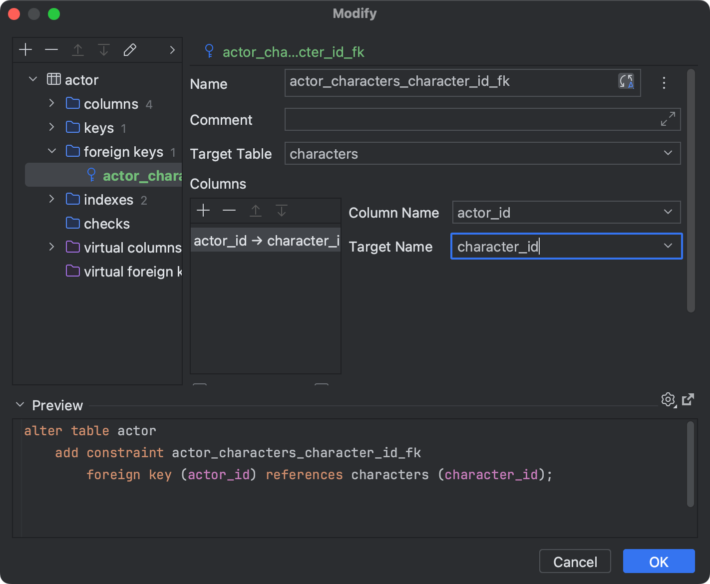Foreign keys | CLion Documentation