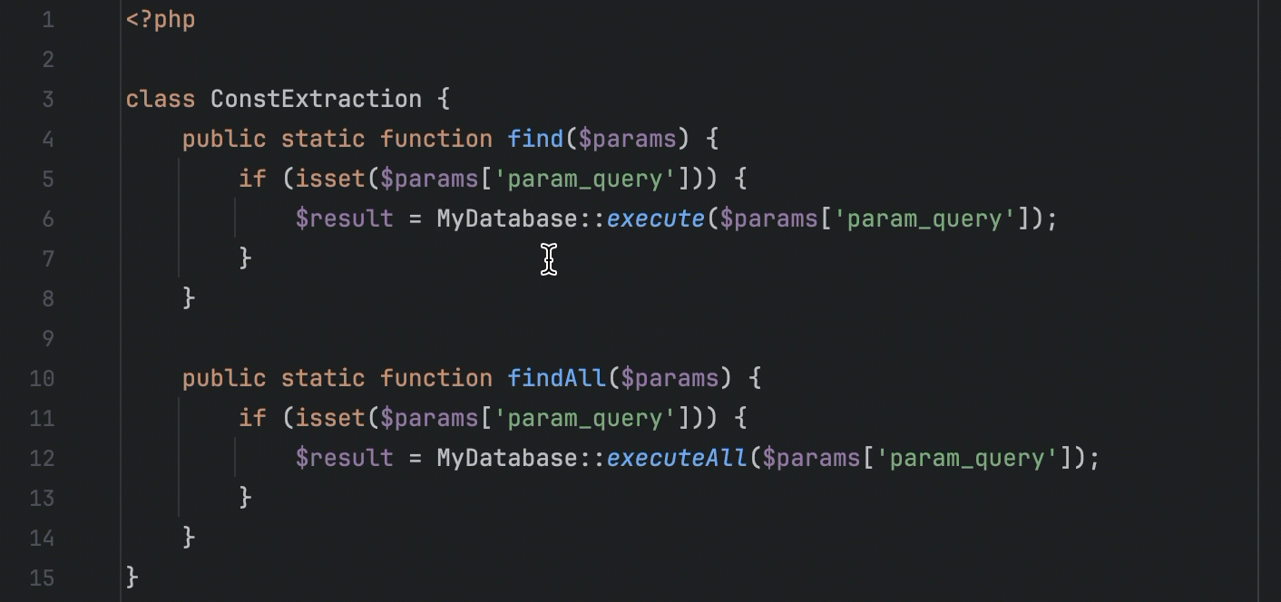 Extract constant | PhpStorm Documentation