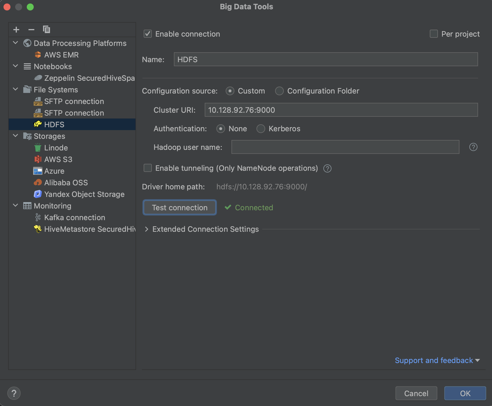 HDFS | DataGrip Documentation