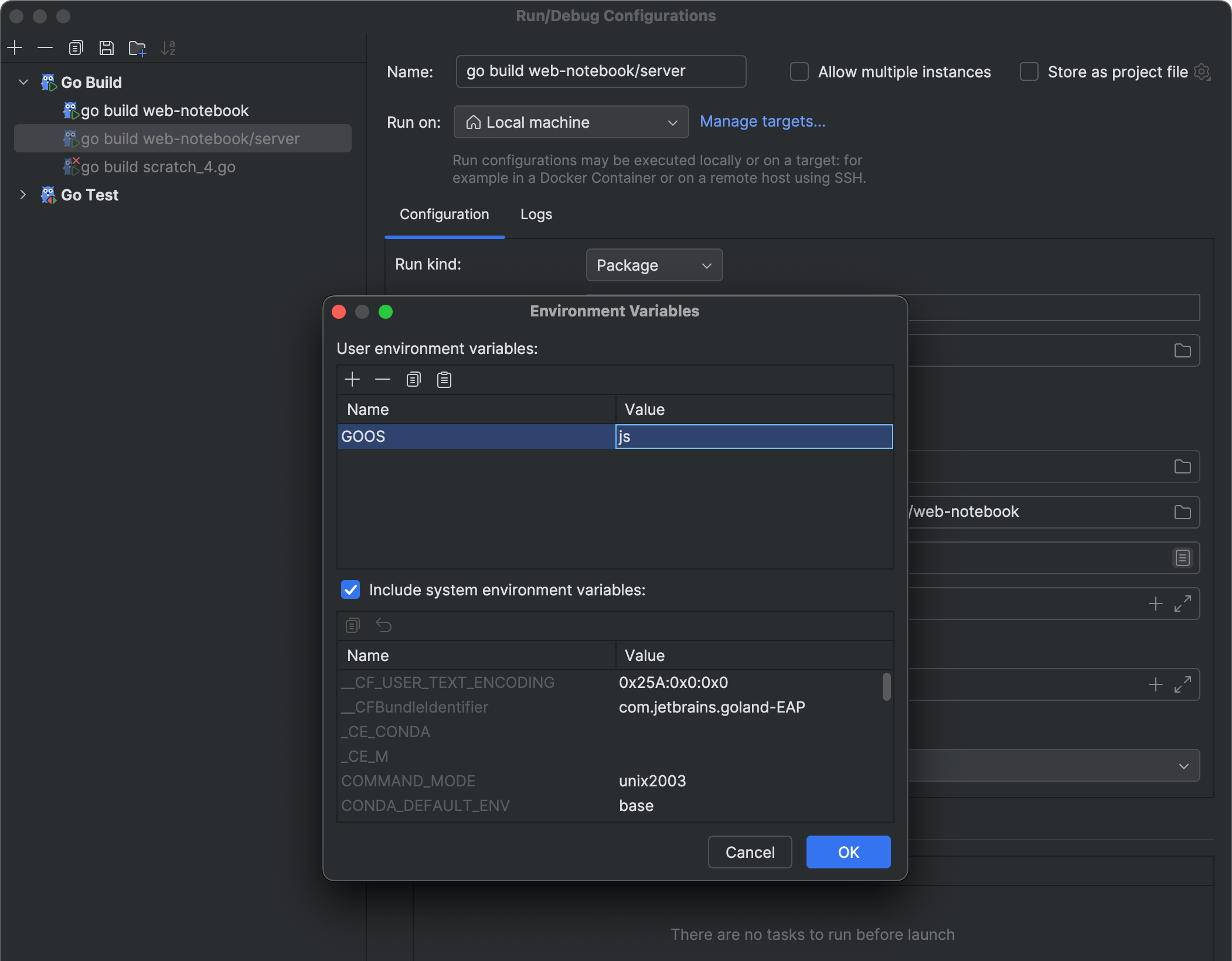 Run/debug configurations | GoLand Documentation