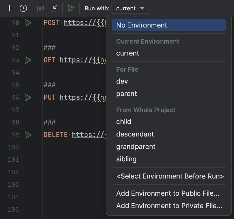 Exploring the HTTP request syntax | IntelliJ IDEA Documentation
