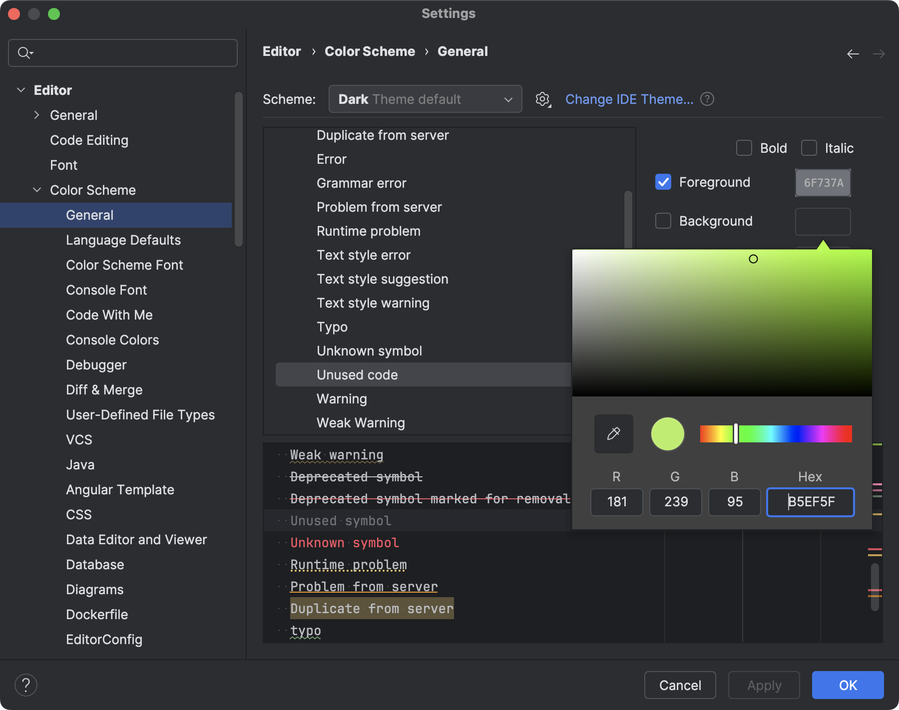 Colors and fonts | IntelliJ IDEA Documentation