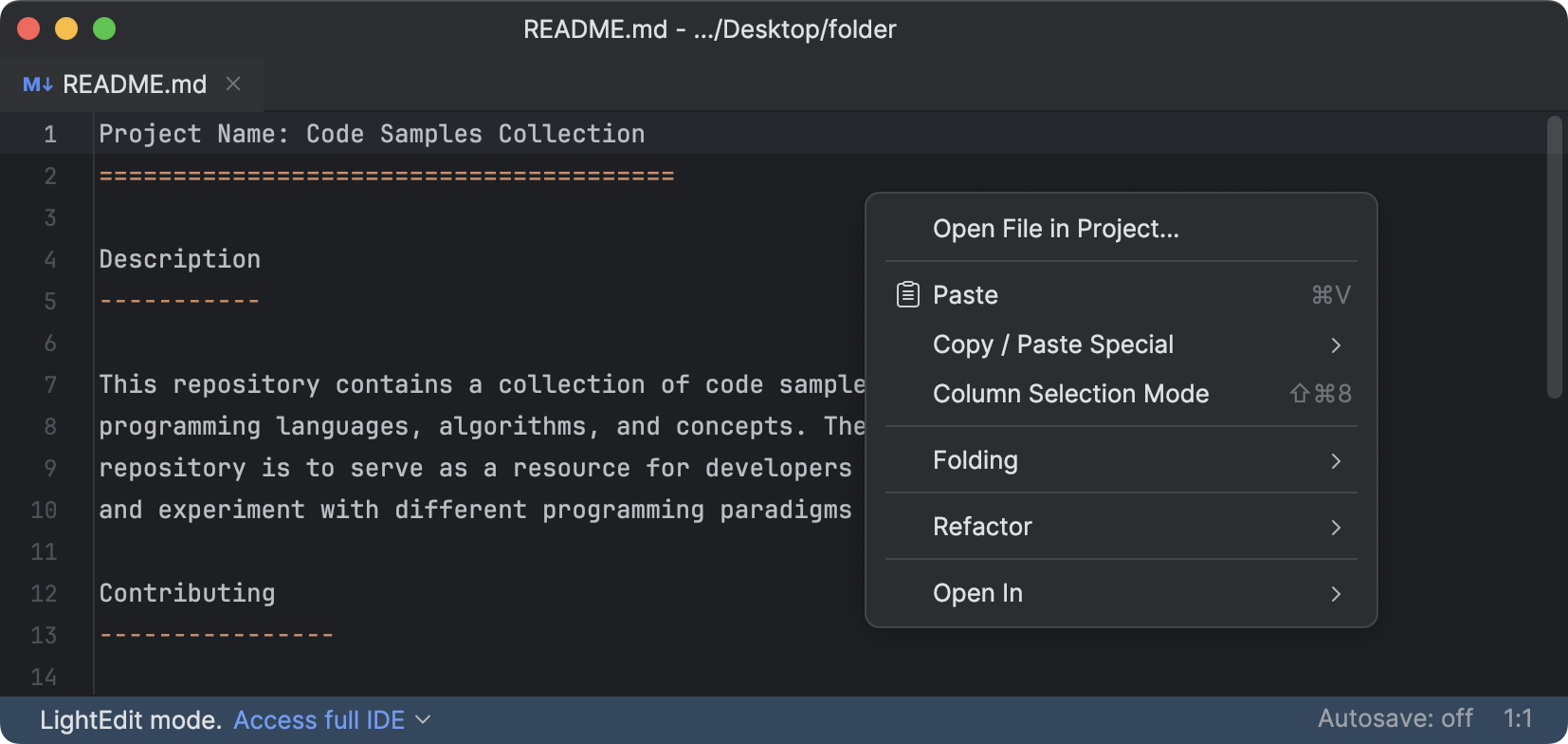 LightEdit mode | PyCharm Documentation