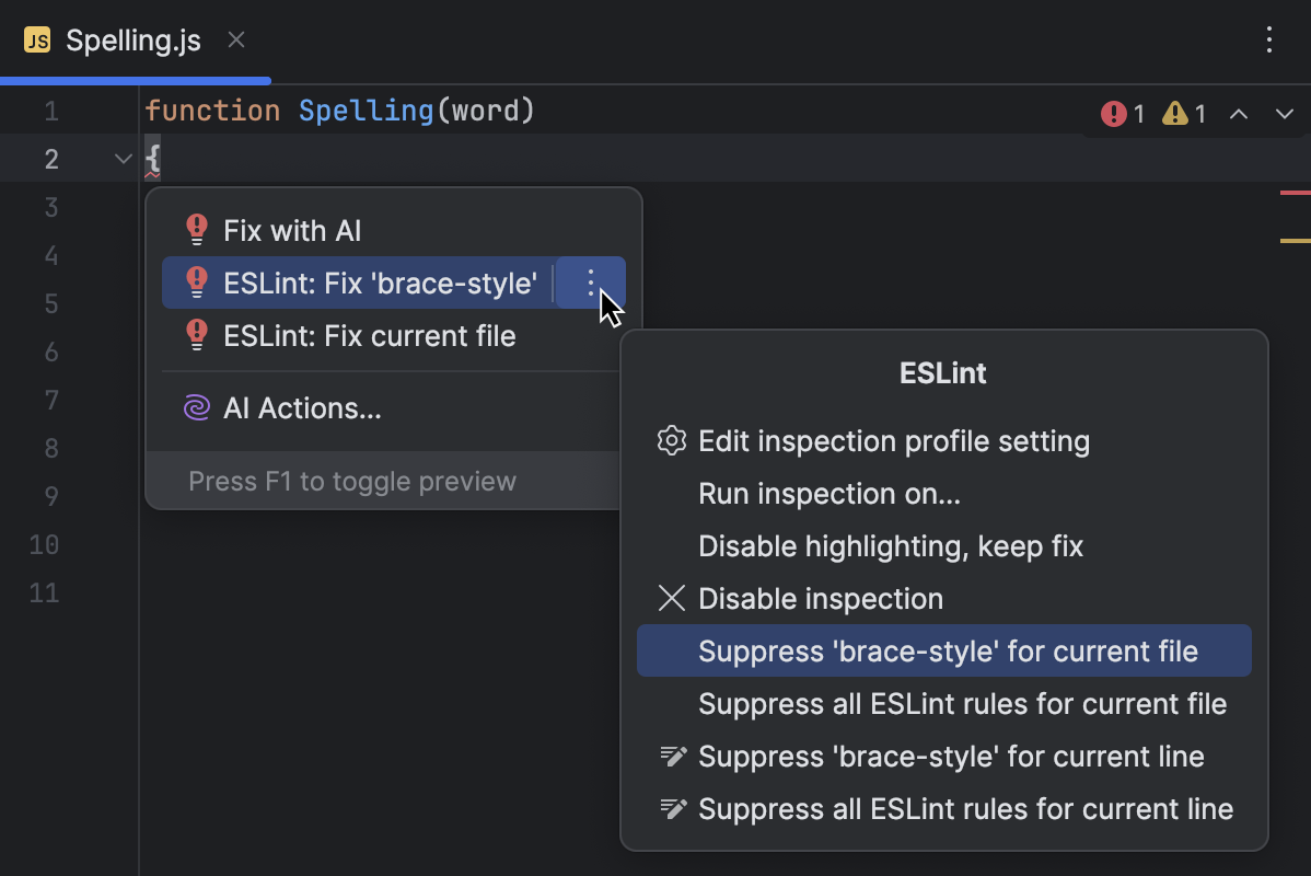ESLint | IntelliJ IDEA Documentation