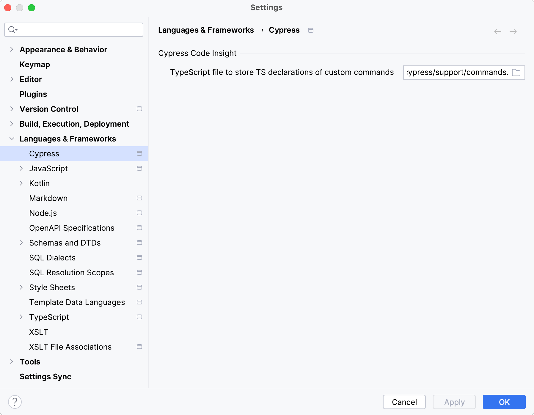 Cypress 自定义 Commands | IntelliJ IDEA 文档