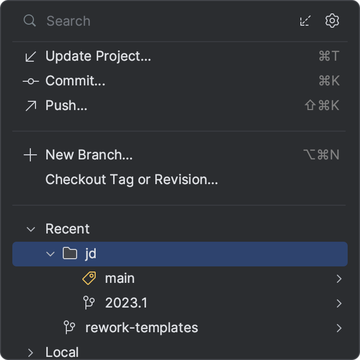 Manage Git branches | IntelliJ IDEA Documentation