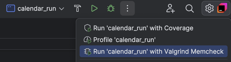 Valgrind memcheck | CLion Documentation