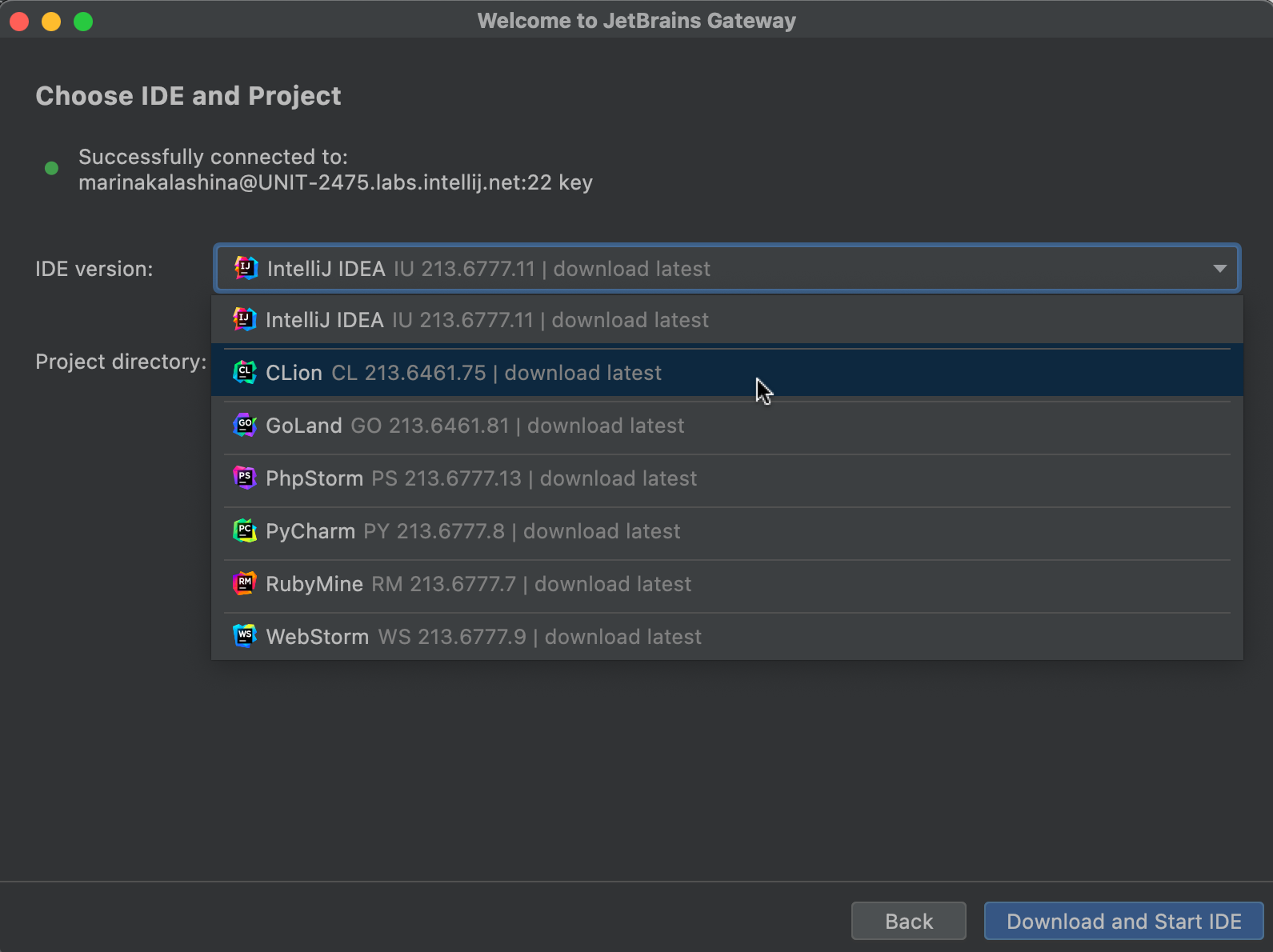 Getting started with remote with the thin client | CLion Documentation