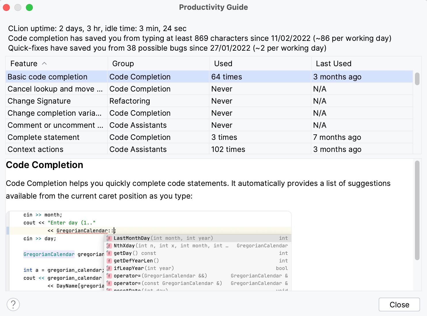 Productivity guide | CLion Documentation