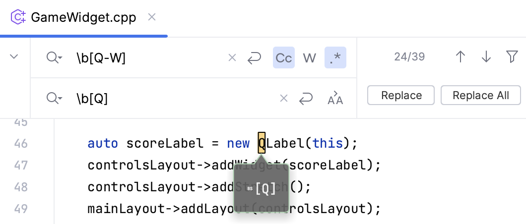 Find and replace text using regular expressions | CLion Documentation