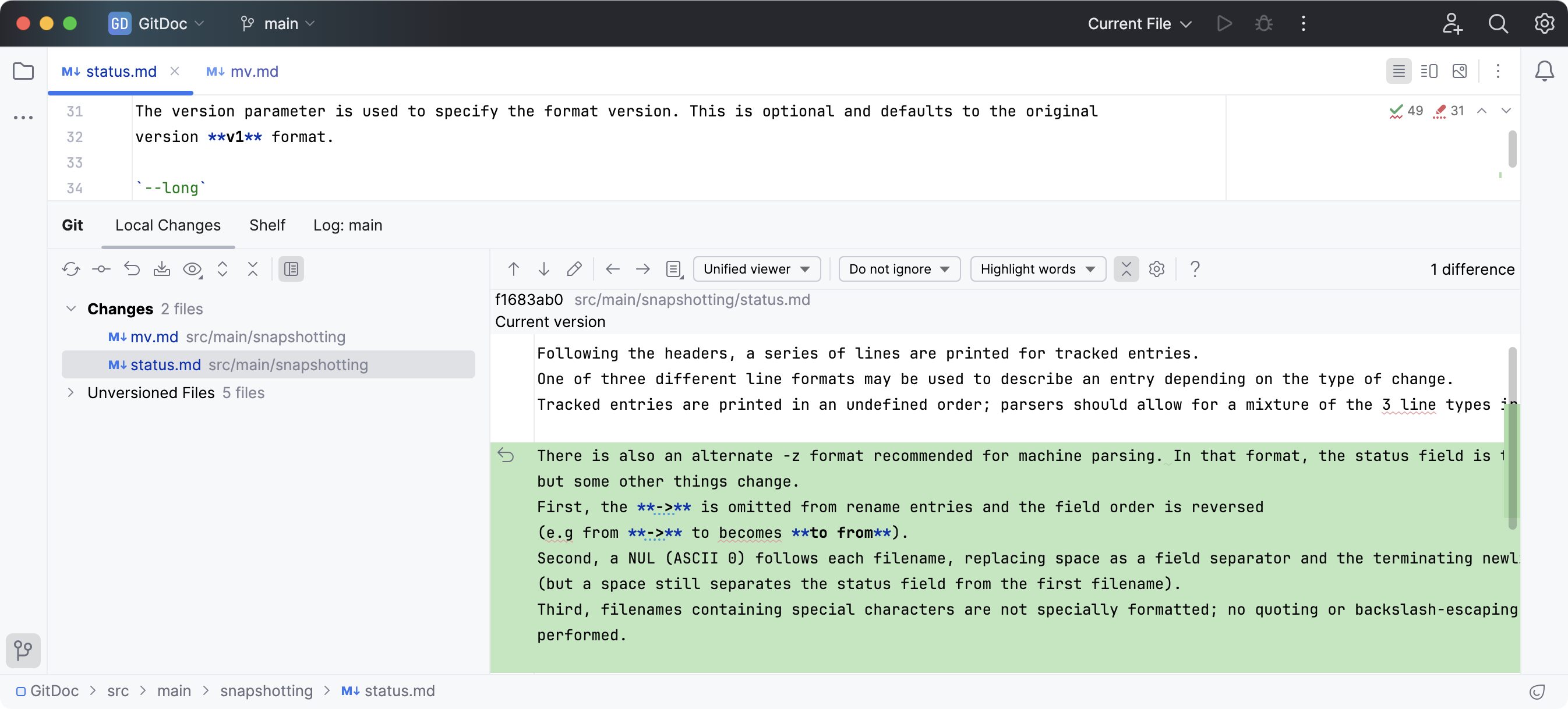 Commit and push changes to Git repository | IntelliJ IDEA Documentation