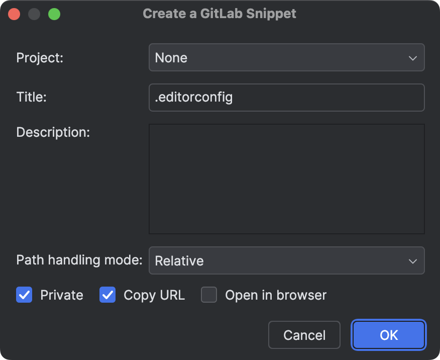 与 GitLab 片段共享代码 | IntelliJ IDEA 文档