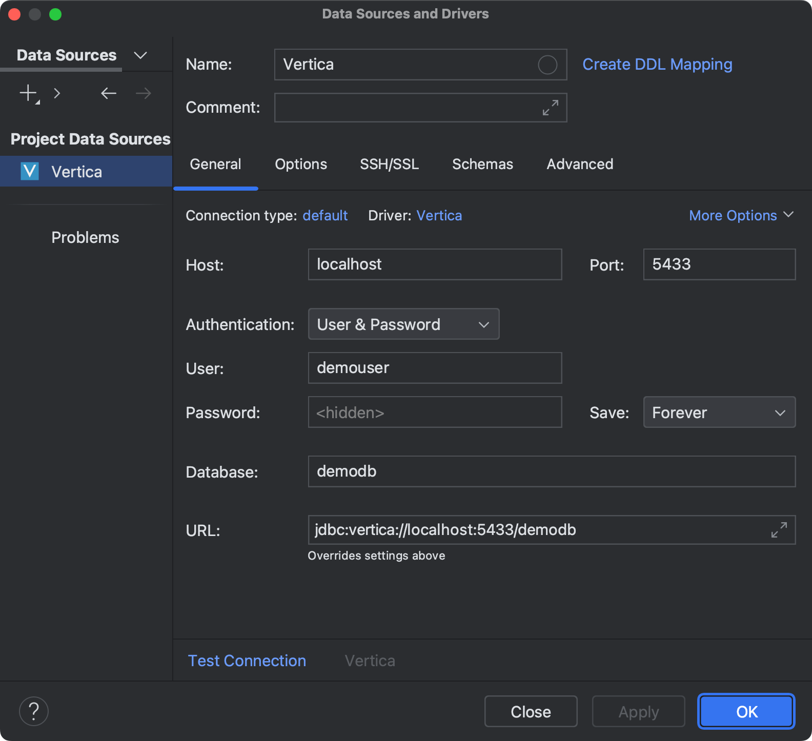 Vertica | RustRover Documentation