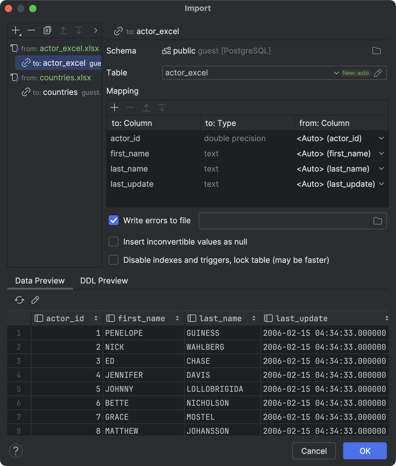 Import | DataGrip Documentation