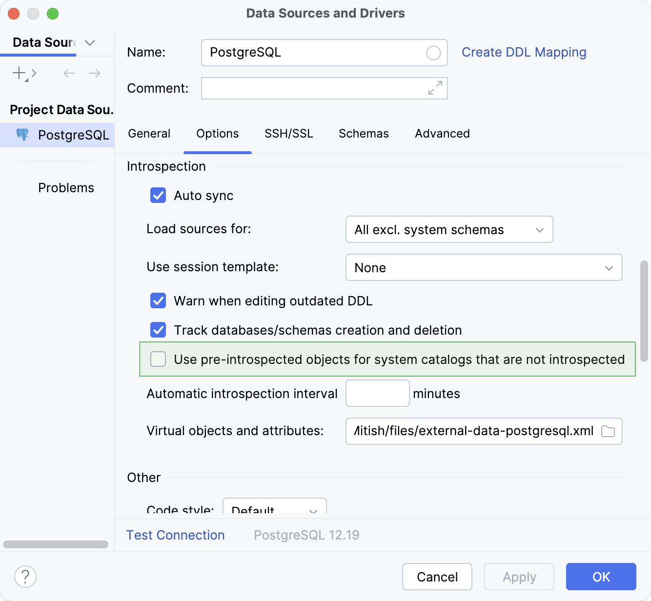 Pre-introspected objects from system catalogs | RustRover Documentation