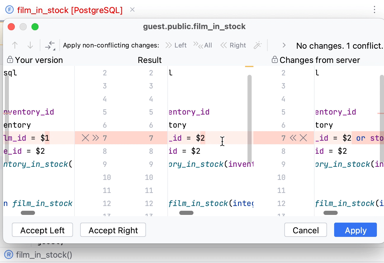 Modify source code of database objects | IntelliJ IDEA Documentation
