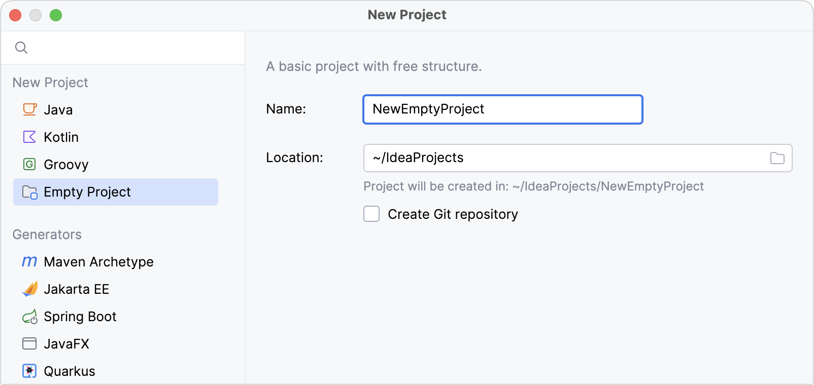 Create a new project | IntelliJ IDEA Documentation
