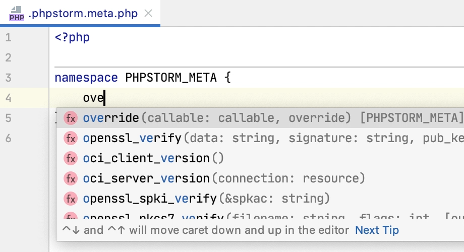 PhpStorm advanced metadata | PhpStorm Documentation