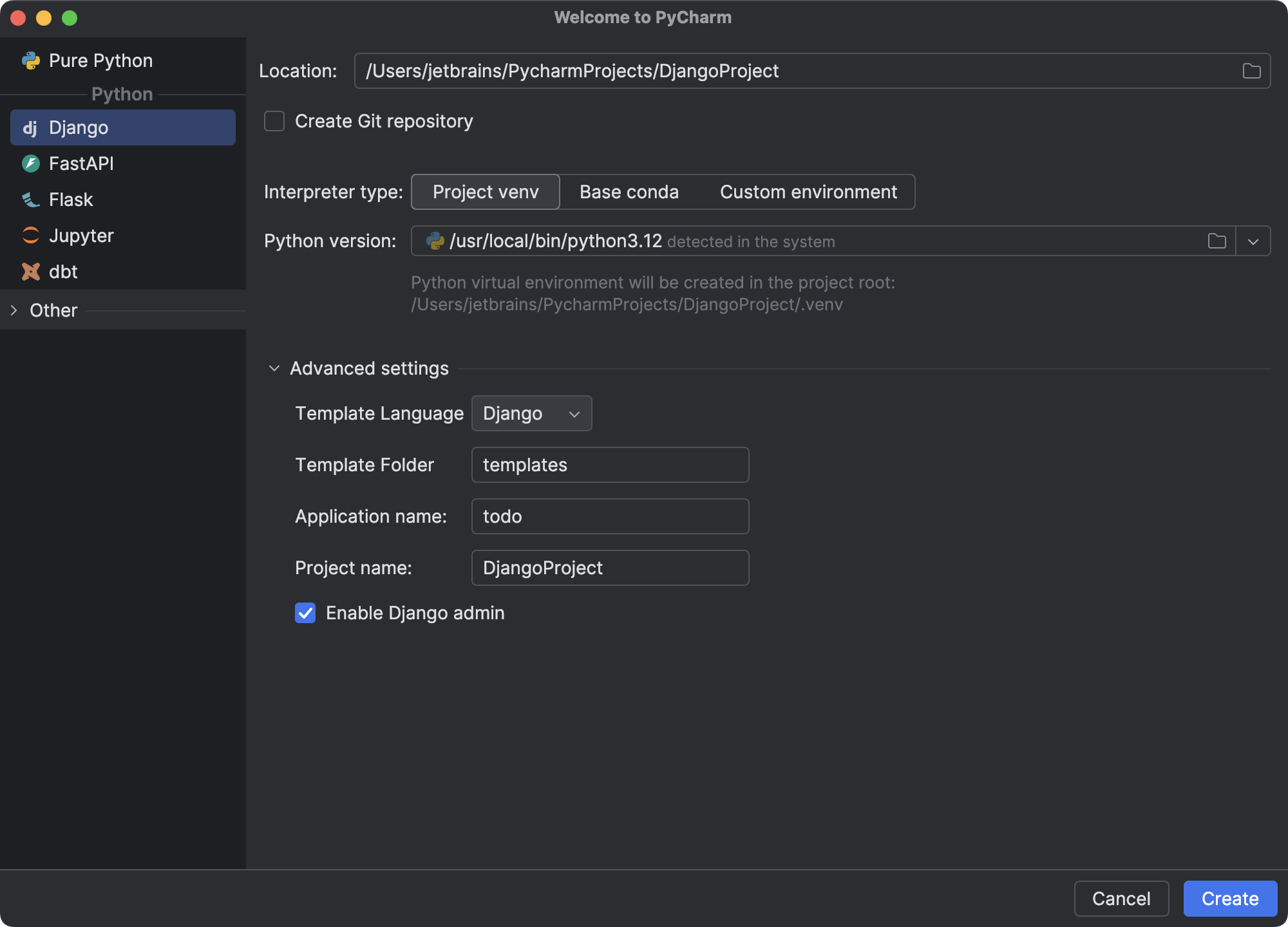 Create and run your first Django project | PyCharm Documentation